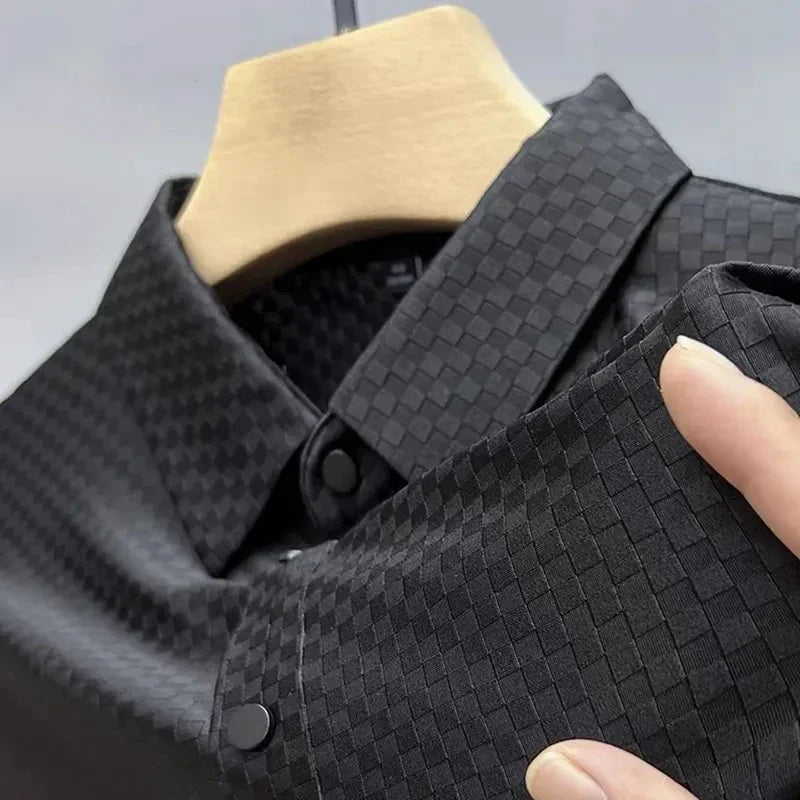 [SOLD OUT] Scaltro: Majesty Grid Non-Crease Polo – Dolci Lusso
